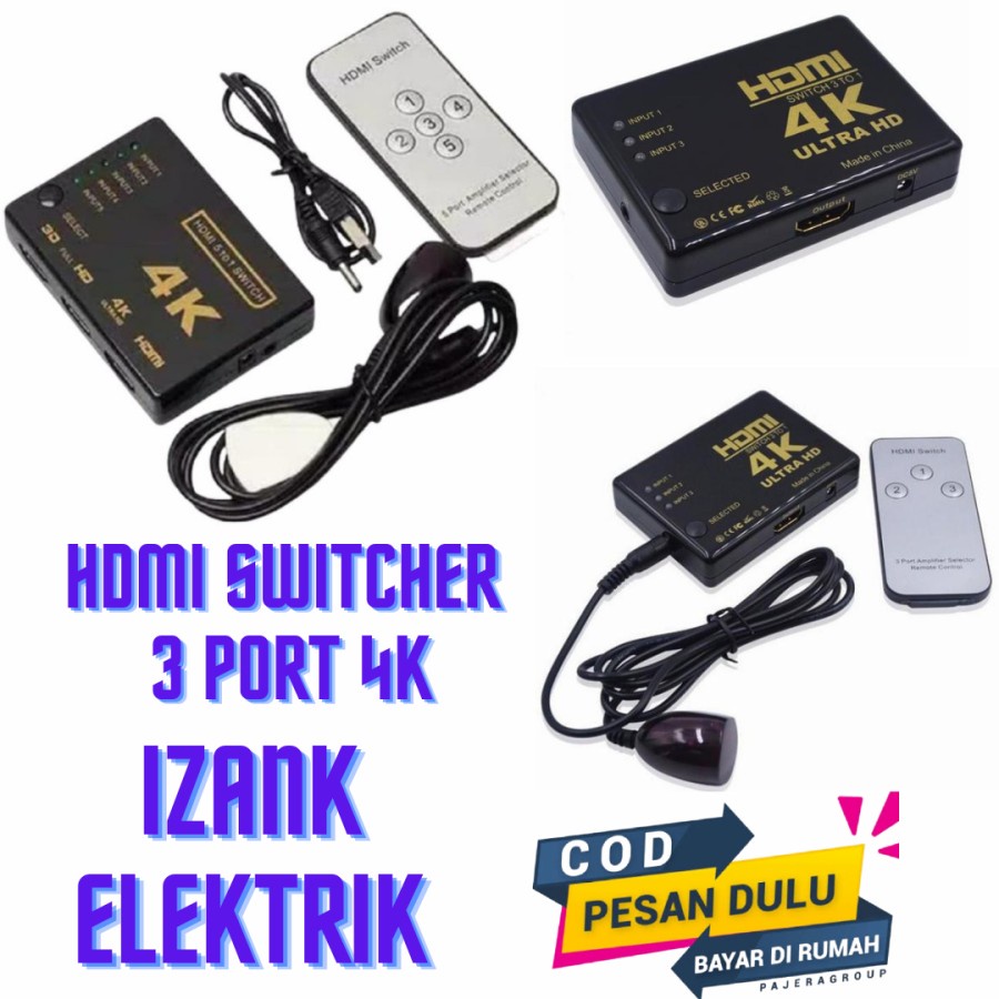 Jual HDMI Switcher/switch 3 Port 4K HDMI Switch 4k 3port 3in1 TV/DVD ...