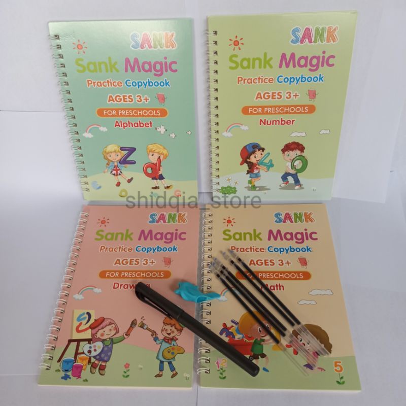 Jual Sank Book / Sank Magic Book Buku Ajaib 1 set 4 buku + pen & refill ...