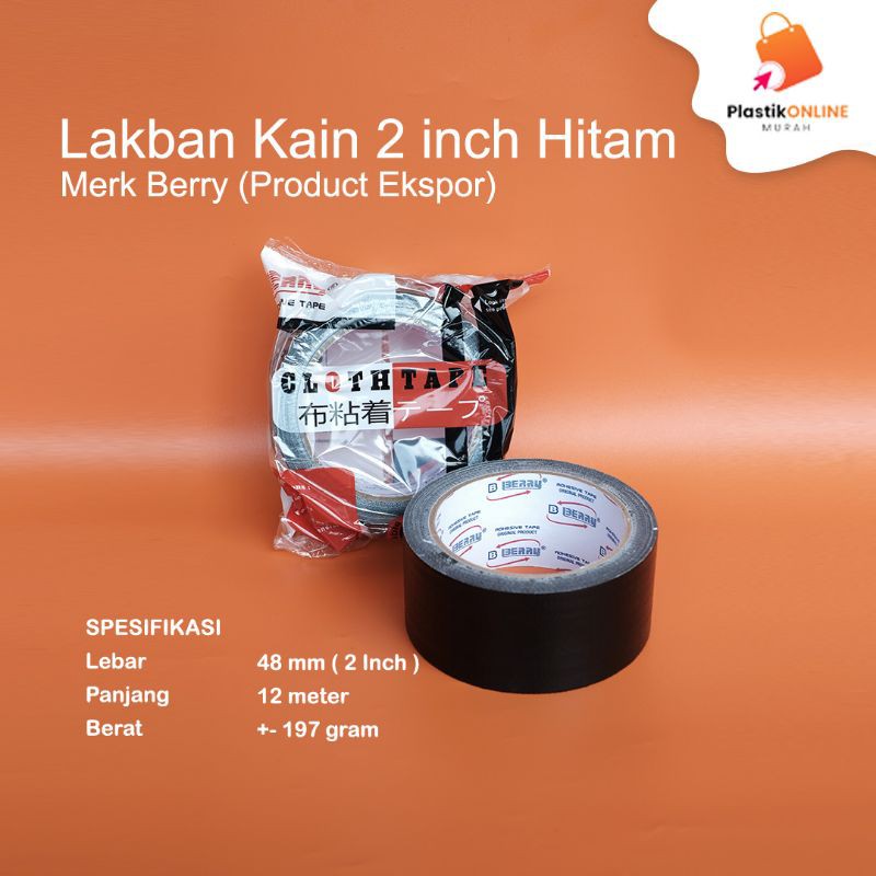 Jual Cloth Tape Hitam 2 inch | Plakban kain | Shopee Indonesia