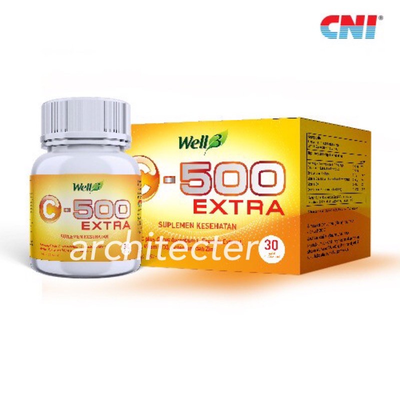Jual WELL 3 C-500 EXTRA CNI C500 KEMASAN BOTOL / BOX / STRIP ISI 30 TABLET VITAMIN C ASLI ...