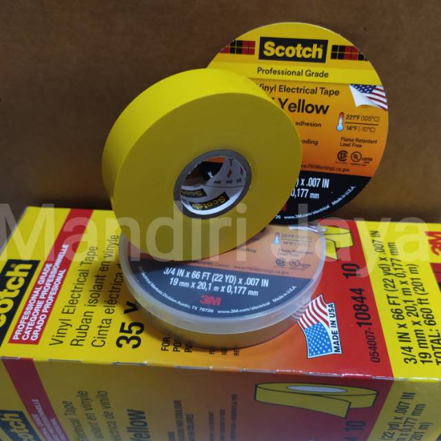 Jual Selotip Isolasi 3M Scotch 35 kuning Electrical Tape | Shopee Indonesia