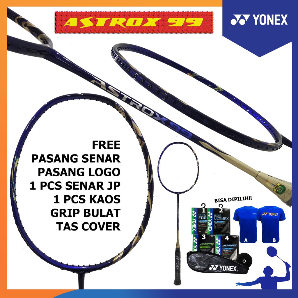 Jual YONEX Astrox 99 New Gold Blue Raket Badmiton Original | Shopee ...
