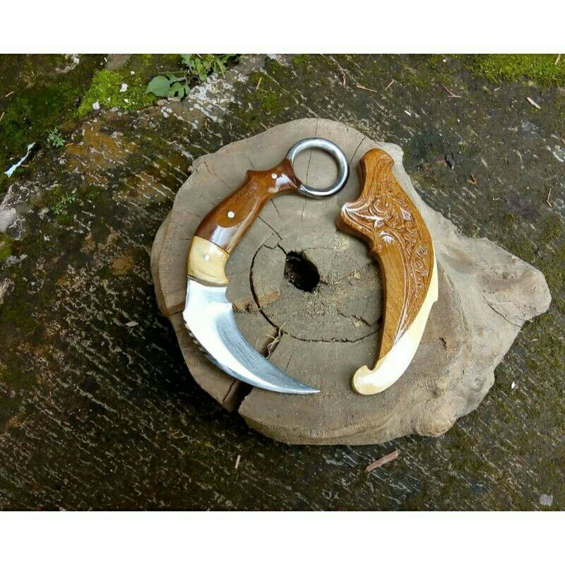 Jual Pisau karambit / kerambit / Barang Buat Beladiri pisau krambit ukir jati | Shopee Indonesia