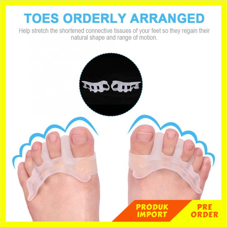 Jual PRODUK PO 1 Pair 4 Holes Silicone Toe Separator Toe Correction Straightener Spreader ...