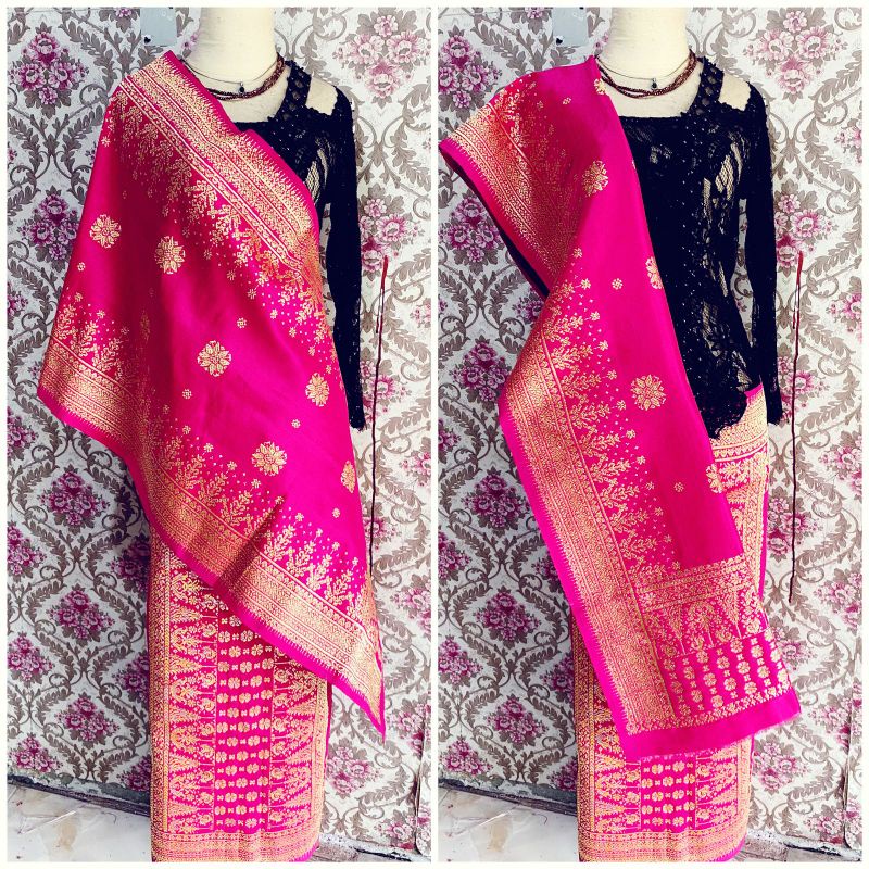 Jual Songket Cantik Manis Pink Gold | Shopee Indonesia