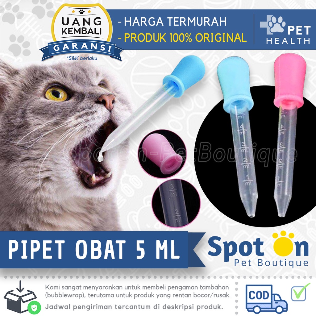 Jual Pipet Obat Tetes / Makanan Hewan 5 ML | Spetan 5ML Kucing Anjing ...