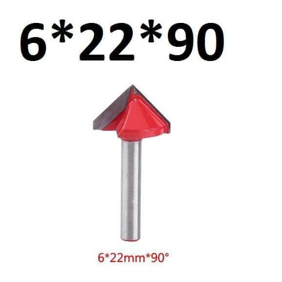 Jual Mata Profil V Groove 90 Degree derajat Router Bit CNC Shank 6mm ...