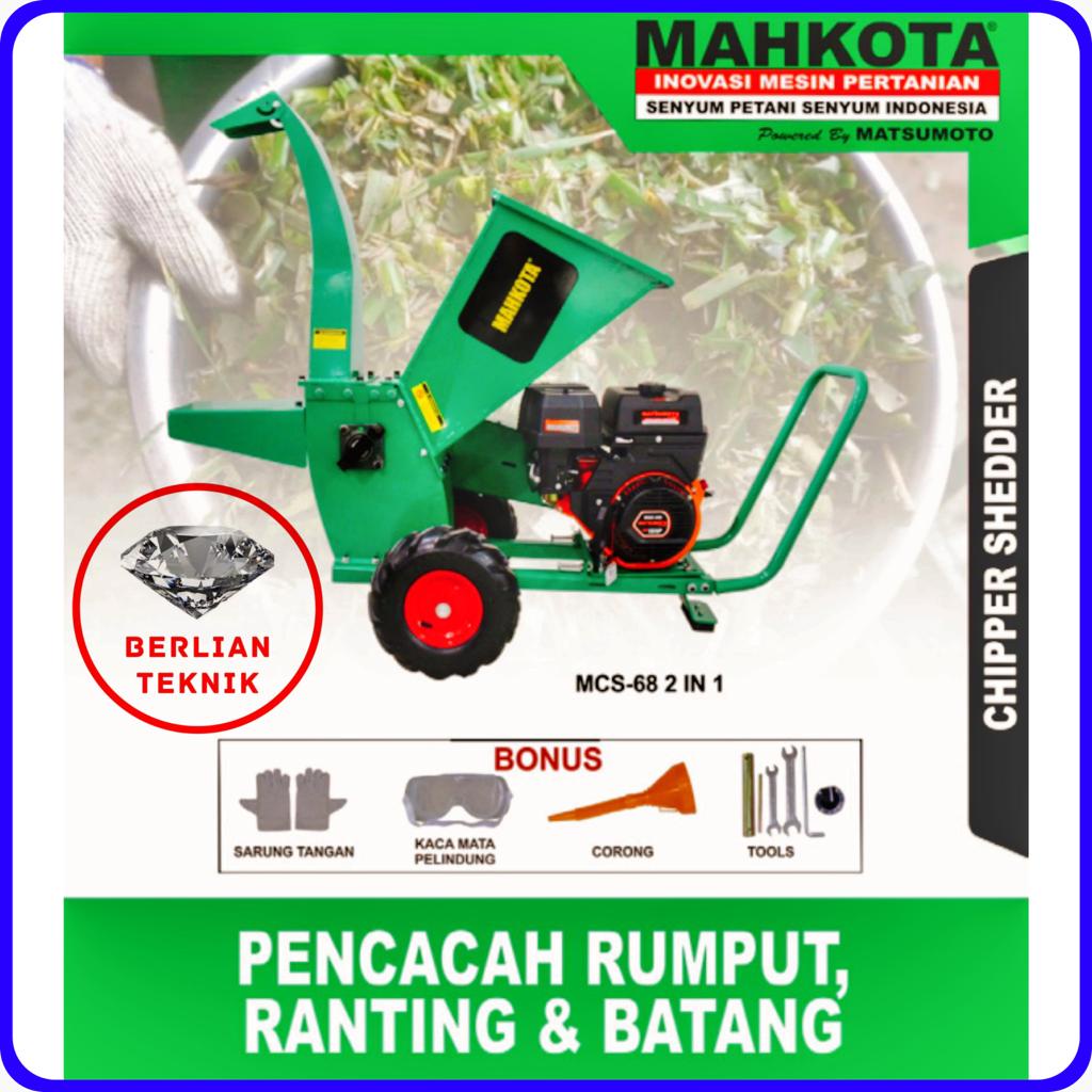 Jual Mesin Pencacah Chipper Shredder Mahkota MCS 68-2 WI + Bensin 15 HP ...