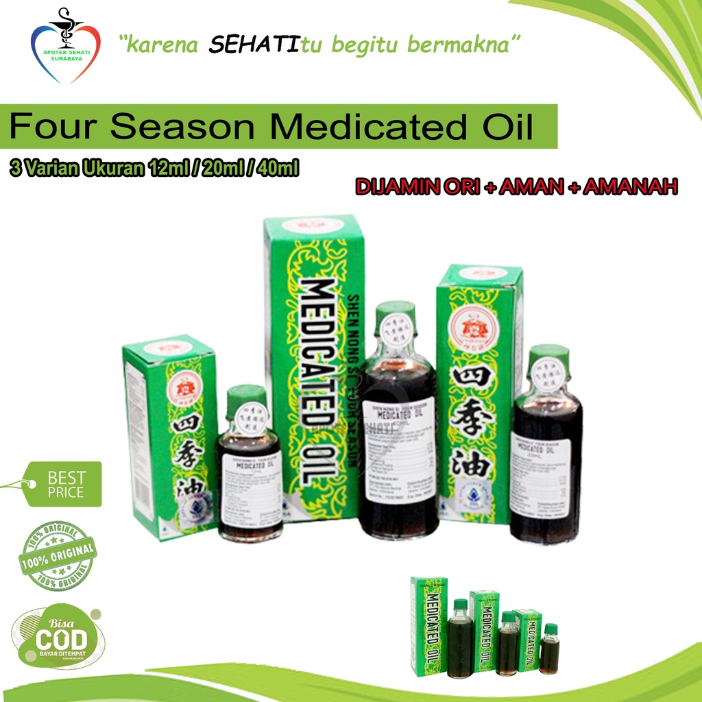 Jual Four Season Medicated Oil All Varian Se ci yu Shen Nong Si Four ...