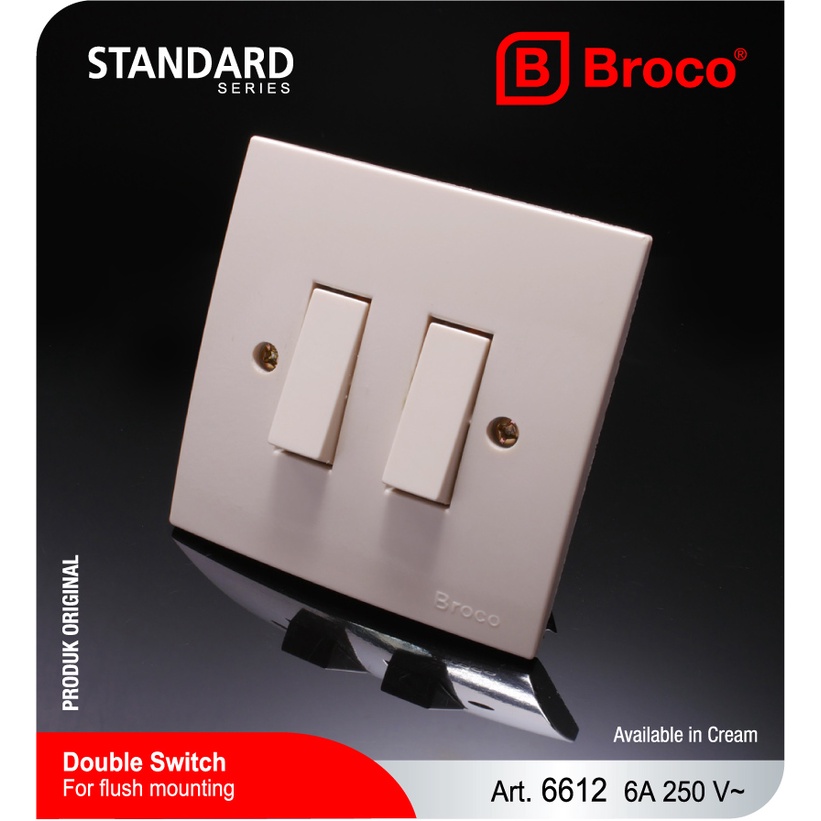 Jual Broco Electrical Standard 6612 (B) Saklar Seri Inbow | Shopee ...