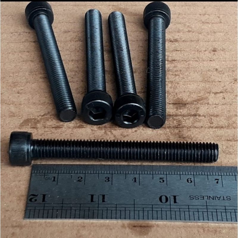 Jual BAUT L M8X70 BAJA M8 X 70 HITAM PANJANG 7CM KUNCI L6 L 6 HEX HEAD SOCKET SCREW FULL DRAT ...