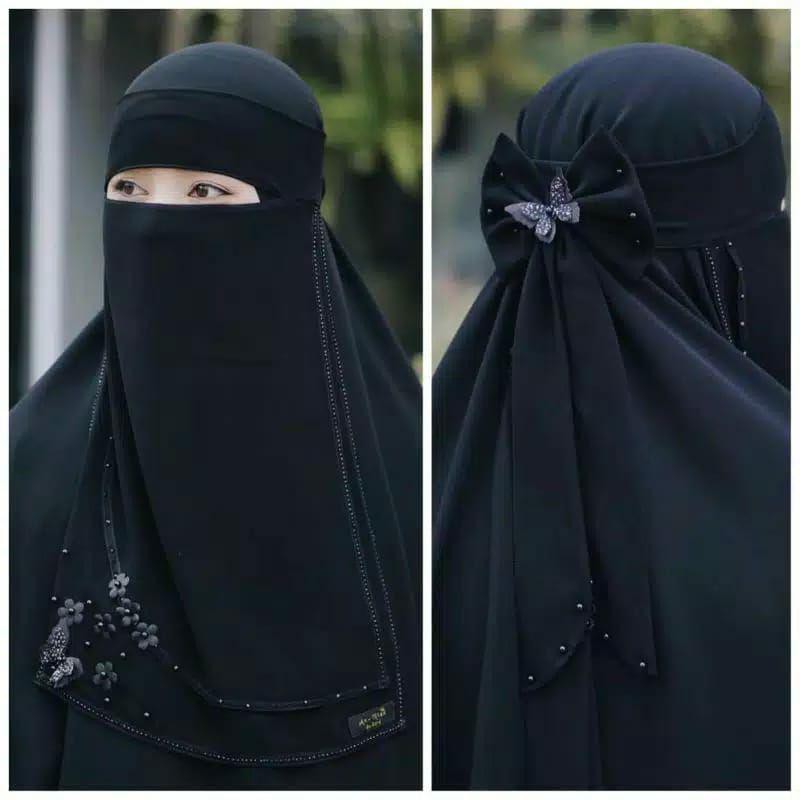 Jual NIQAB BANDANA KUPU PITA NIQOB BUTTERFLY ANNIEZA CADAR MURAH MODEL ...