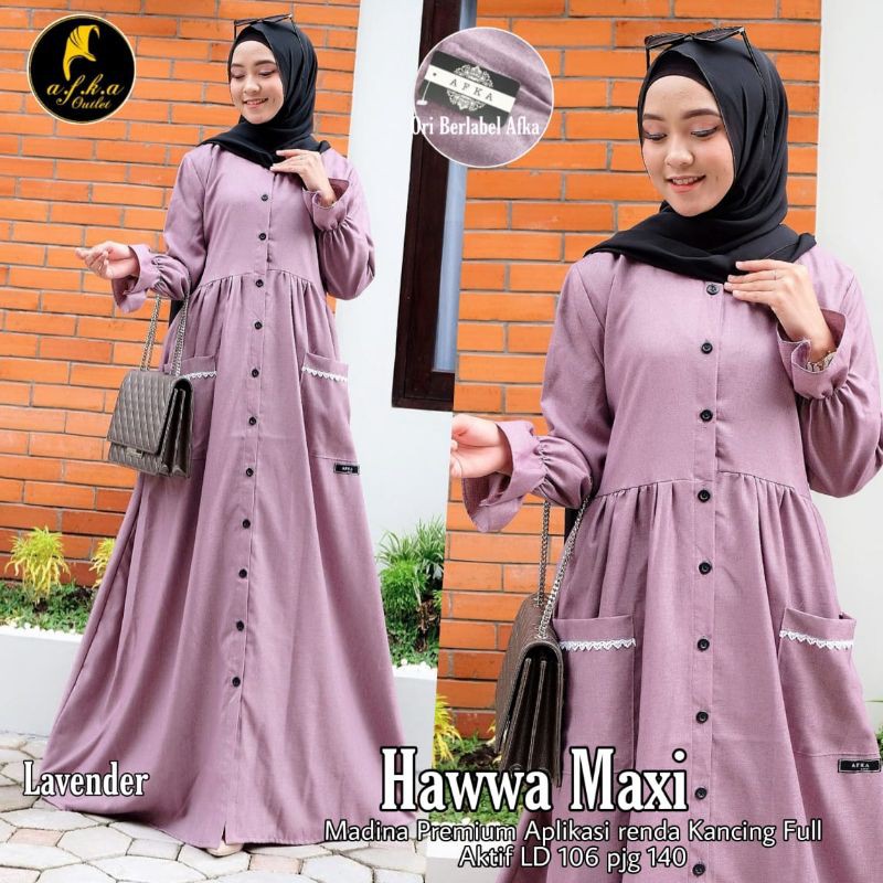Jual hawwa maxi / hawwa maxy /hawwa maxy dress / hawwa maxi by afka ...