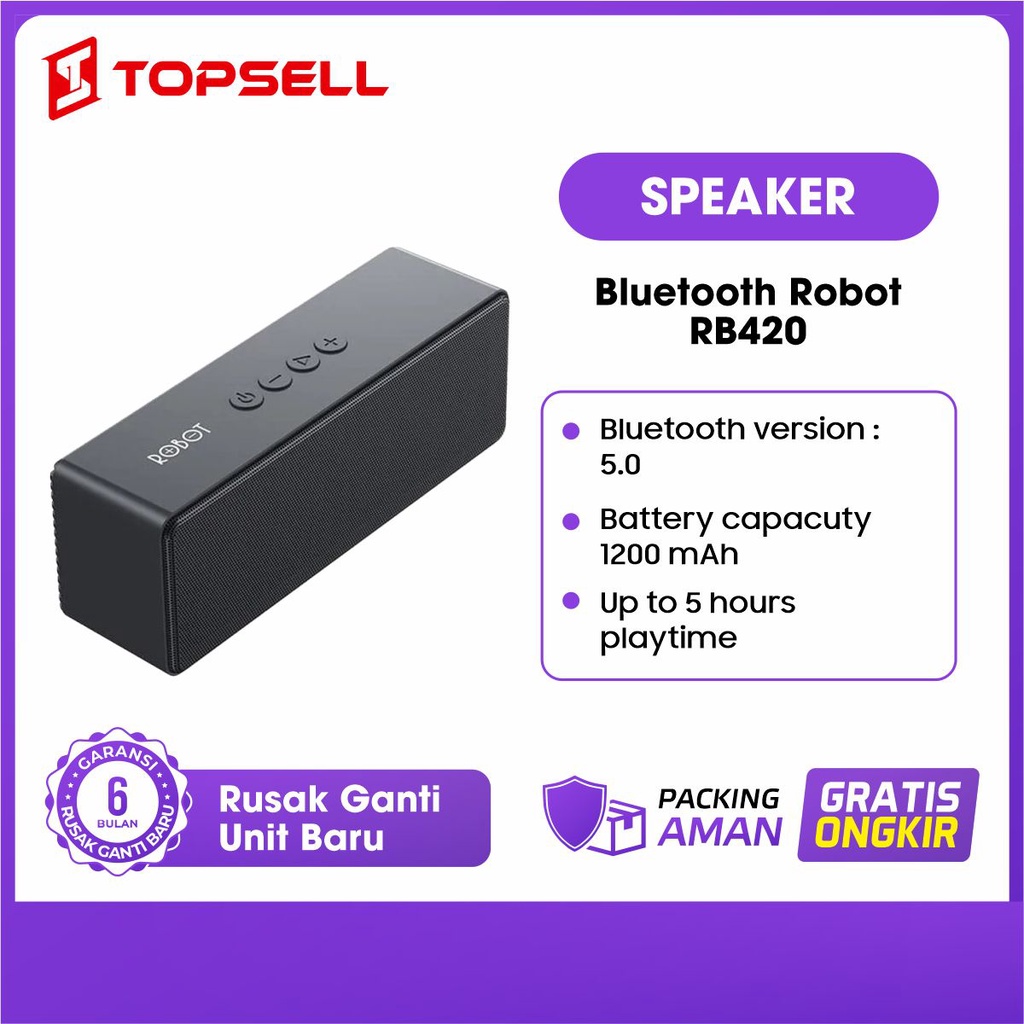 Jual Speaker Bluetooth Robot RB420 Portable Wireless Super Bass Mini ...