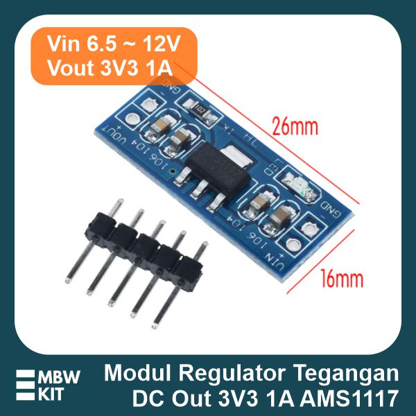 Jual Modul Regulator Tegangan 3V3 3.3V 1A AMS1117 Fix Step Down Voltage | Shopee Indonesia