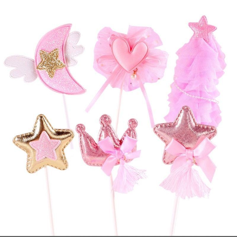 Jual topper kue/topper tusuk/topper bintang/topper crown/topper ...