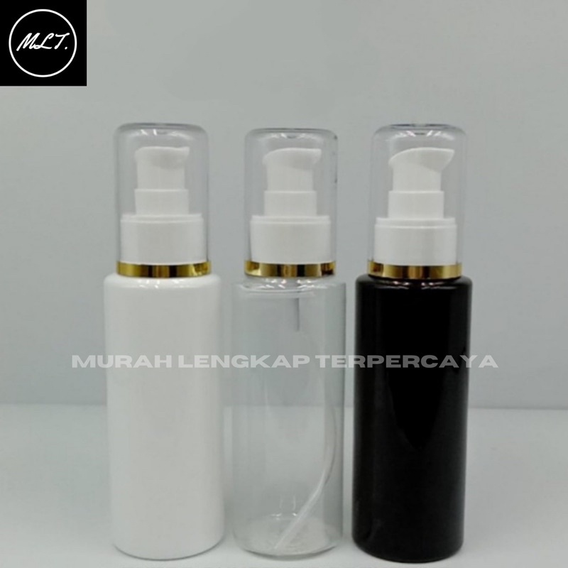 Jual BOTOL TREATMENT PUMP 100ML RF PET / BOTOL PUMP TREATMENT LIS GOLD RF 100 ML HITAM PUTIH DAN ...
