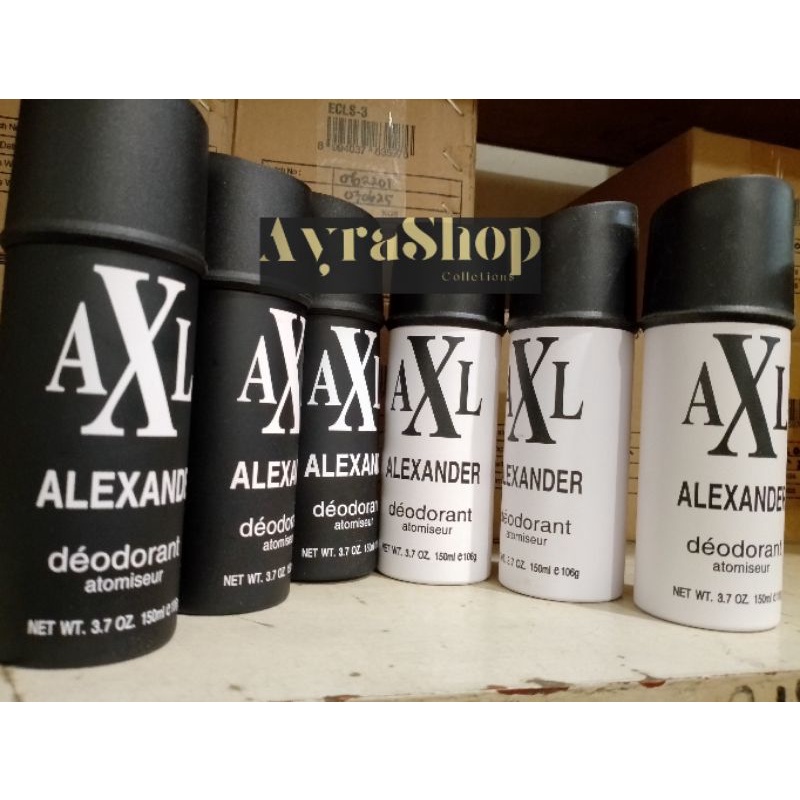 Jual AXL ALEXANDER EAU DEODORANT SPRAY 150 Ml Hitam & Putih | Shopee ...