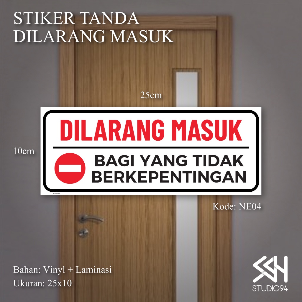 Jual Stiker Larangan Sticker Dilarang Masuk Staff Only | Shopee Indonesia