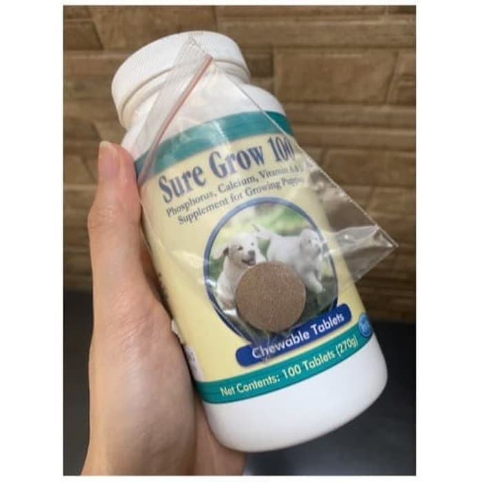 Jual VITAMIN CALCIUM ANJING SUREGROW SURE GROW 100 CALCIUM PER 10 TAB ...
