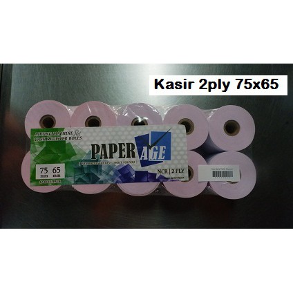 Jual Kertas Kasir 75x65mm Paper Age 2ply (Isi 10 rol) | Shopee Indonesia