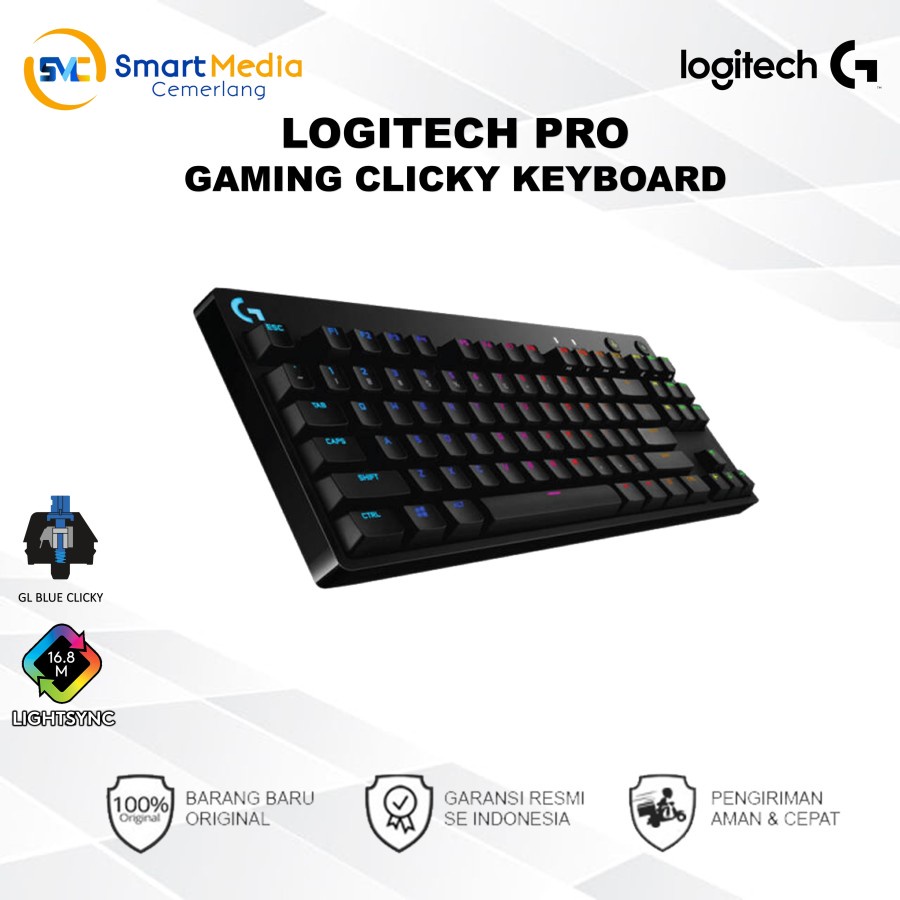 Jual Logitech G Pro Clicky Keyboard Gaming Mechanical TKL RGB for ...