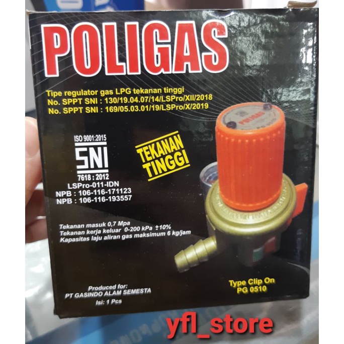 Jual 0Kepala regulator poligas PG 0510 / regulator tekanan tinggi ...