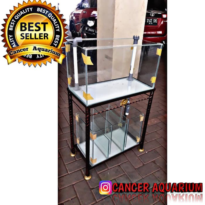 Jual Aquarium Set Sump Filter Dan Instalasi nya ( 60x30x35 ) Air Tawar ...