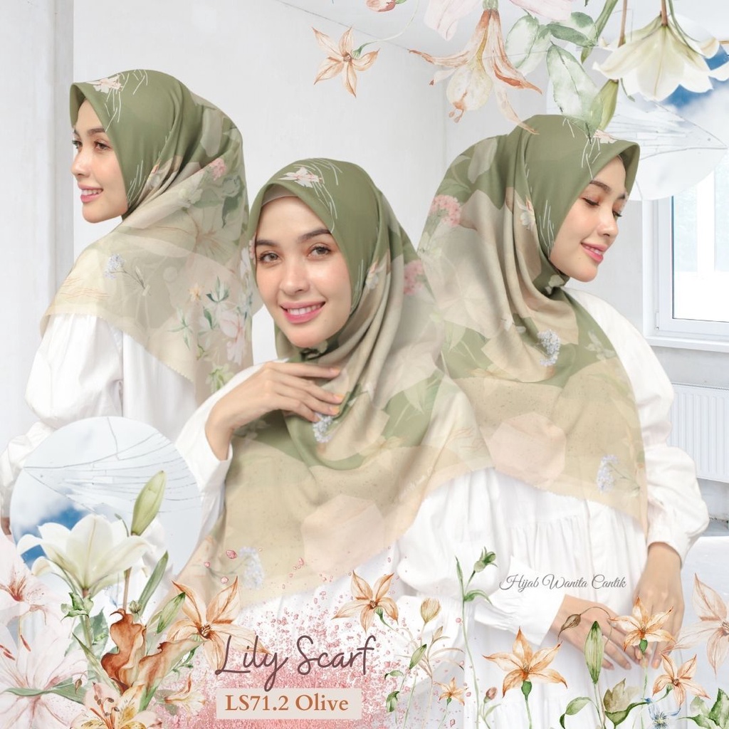 Jual Hijabwanitacantik - Segiempat Lily Scarf LS71.2 Olive | Hijab Segi Empat Motif Jilbab Voal ...