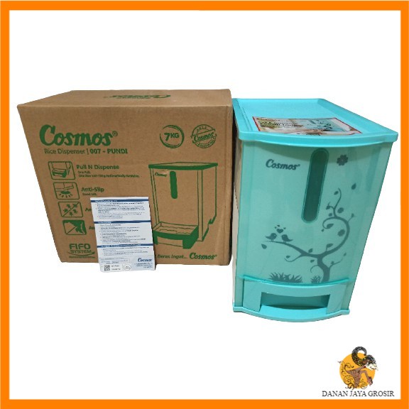 Jual Rice box mini COSMOS FIFO 007 Pundi - tempat penyimpanan beras 7kg | Shopee Indonesia