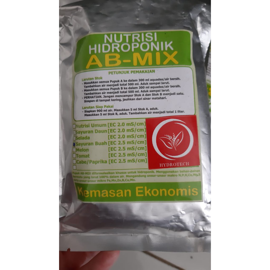 Jual Nutrisi Hidroponik AB Mix Sayuran Buah Kemasan Ekonomis 300gr ...