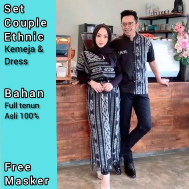 Jual READY couple tenun couple etnik set family baju tenun dress tenun kemeja tenun - prewedding ...