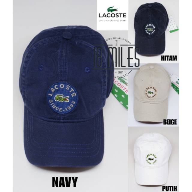 Jual topi baseball LACOSTE LIVE LOGO bordir import UNISEX ( FREE BOX ...