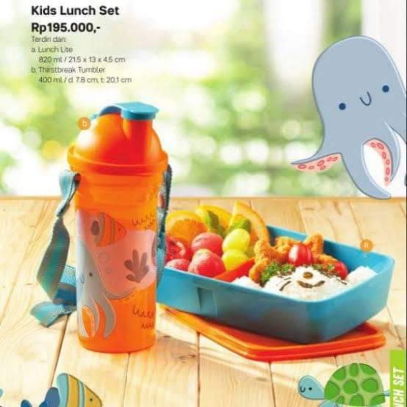 Jual Kids Lunch set bekal Tupperware orange | Shopee Indonesia