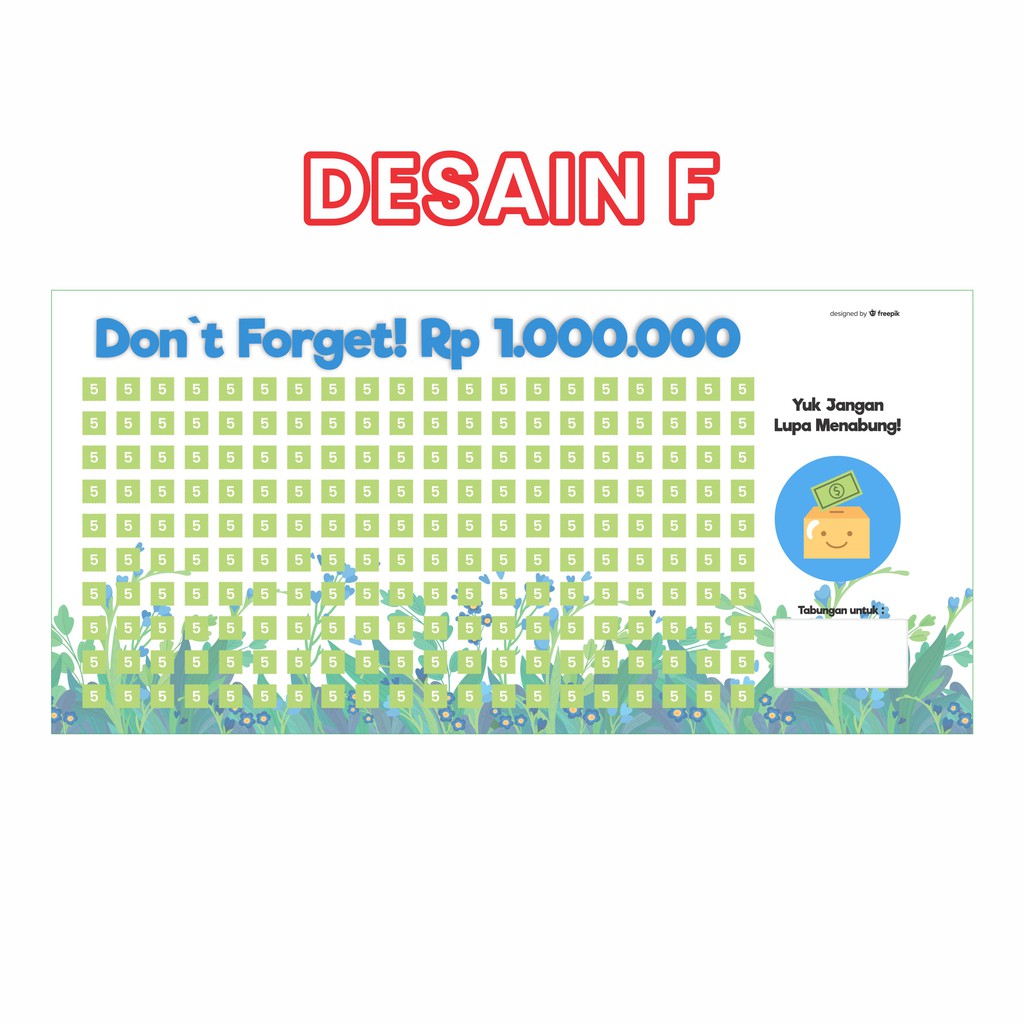 Jual Celengan Target 1 juta - 2 juta- 5 juta - 10 juta Desain Elegan ...