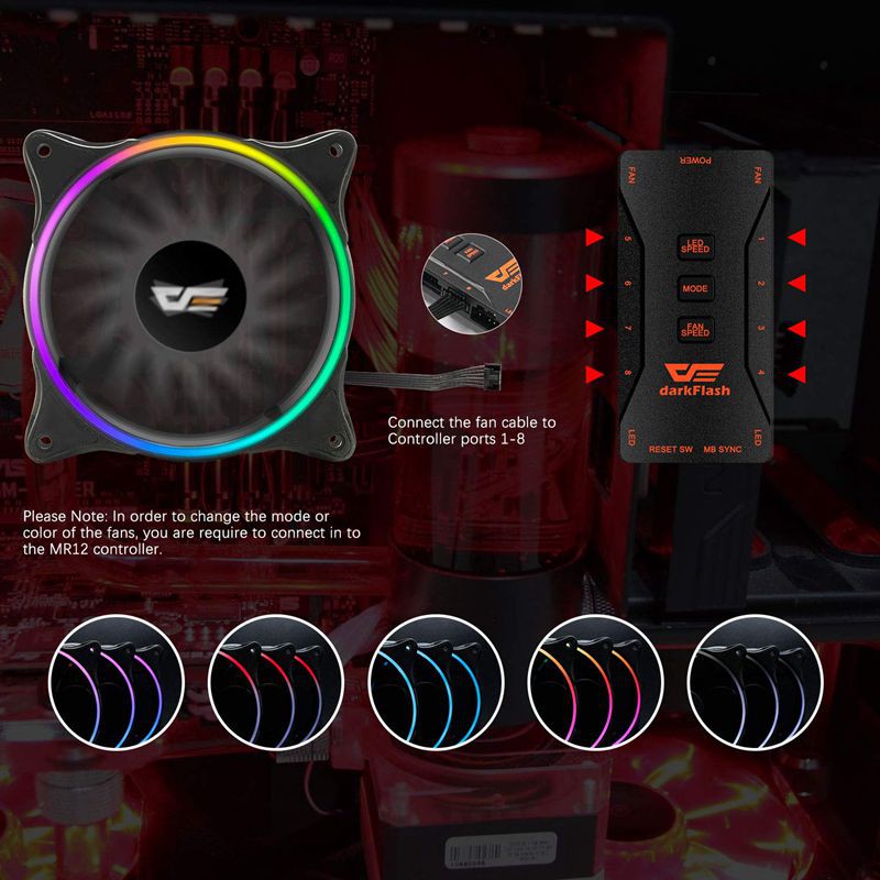 Jual darkFlash RGB Case Fan 120mm 3P-5v Aura Sync PC Cases CPU Cooler ...