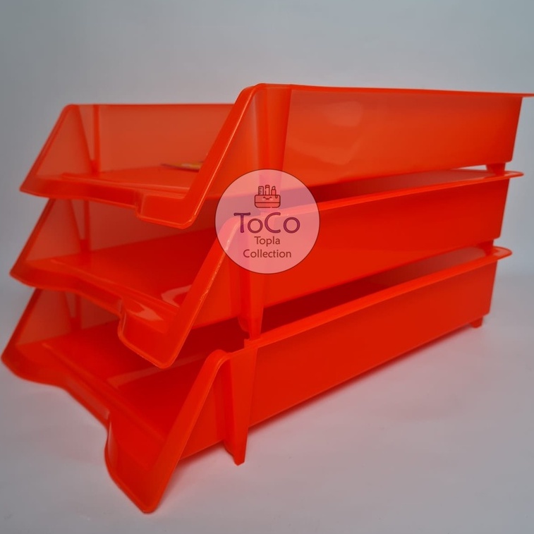 Jual TOPLA Elevated Tray 3 Susun Plastik Tebal Paper Tray Rak File F4 ...