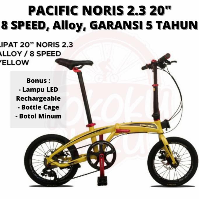 Jual PACIFIC NORIS 2.3 SEPEDA LIPAT 20 INCH 20" ALLOY 8 SPEED FOLDING ...