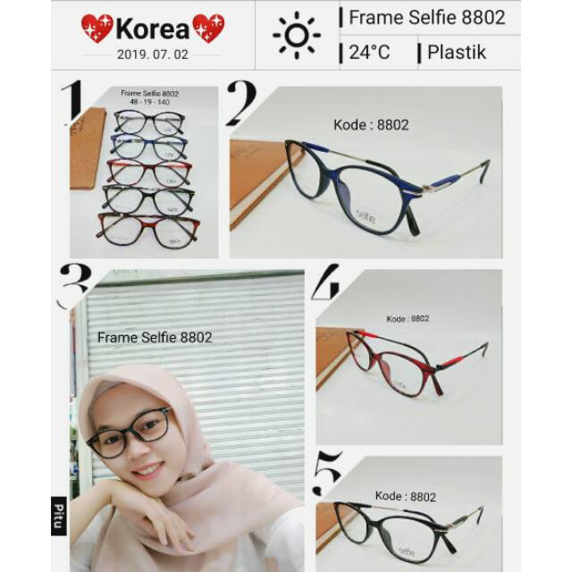 Jual kacamata Minus frame sama lensa antiradiasi, model frame korea ...