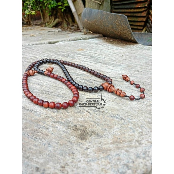 Jual tasbih kombinasi 4 kayu (galih kelor, stigi, nagasari, galih asem ...