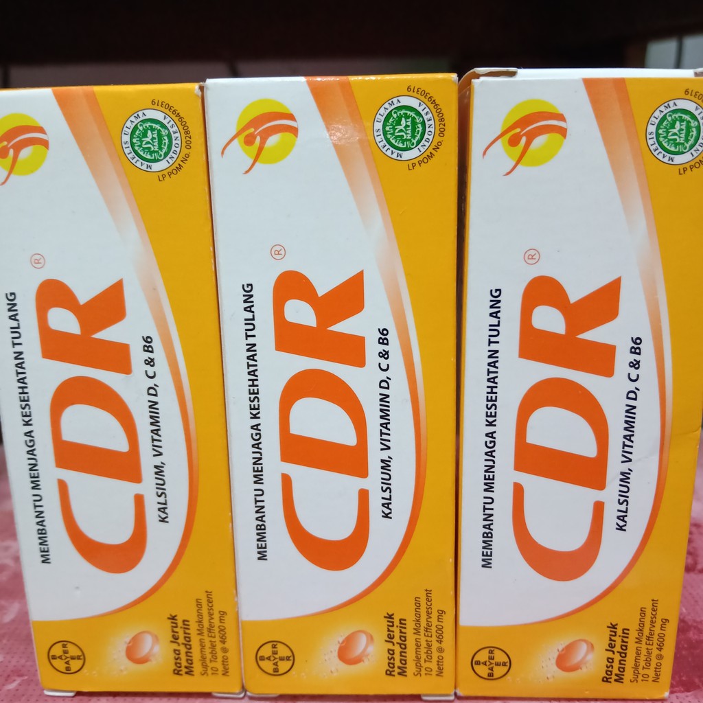 Jual CDR SUPLEMEN RASA JERUK 10TAB / KALSIUM, VITAMIN D, VITAMIN C, B6 ...