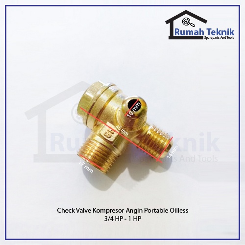 Jual Check Valve Kompresor Angin Portable Oilless 3/4 Hp - 1 Hp ...