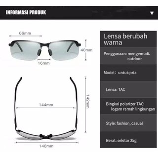 Jual Kacamata Lensa Photocromic Polarized Pria | Kaca Mata Photochromic UV400 Pria Wanita Ori ...