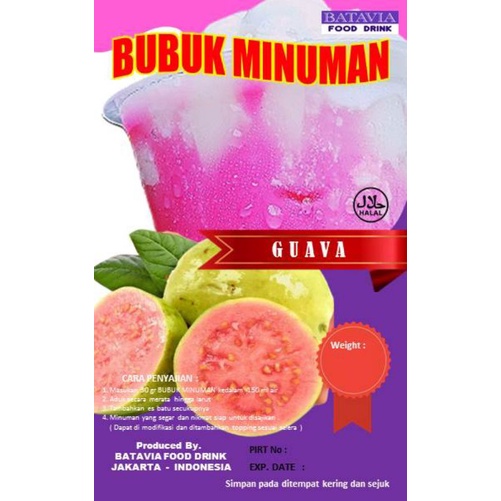 Jual BUBUK MINUMAN / BUBUK MINUMAN RASA GUAVA 1KG / MINUMAN BUBUK ...
