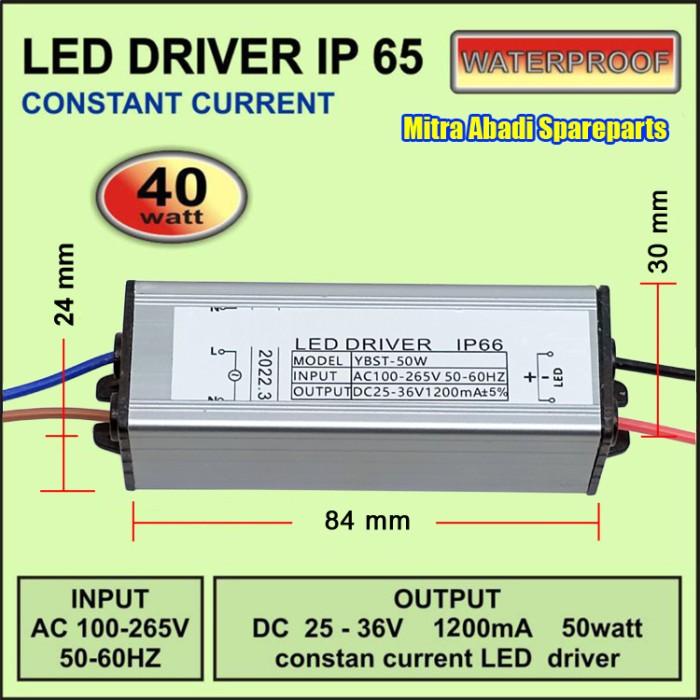 Jual LED Driver AISE 50W/50 Watt 1200 mA Casing Aluminium IP65 (real 40W) | Shopee Indonesia