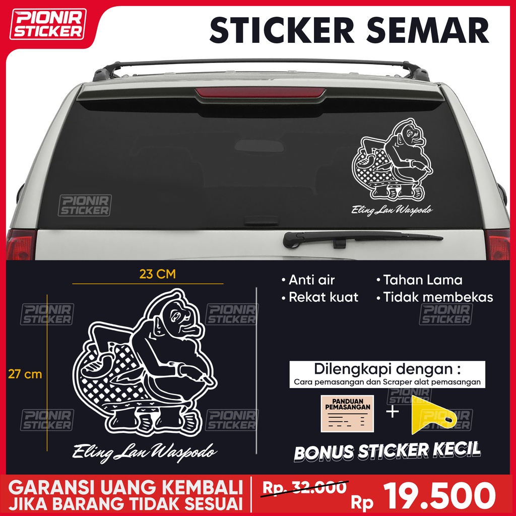 Jual Stiker semar kaca mobil universal cutting sticker semar | Shopee ...
