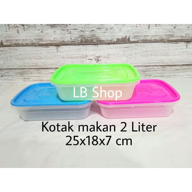 Jual Lunch box 2 Liter / kotak makan bekal plastik / wadah tempat ...