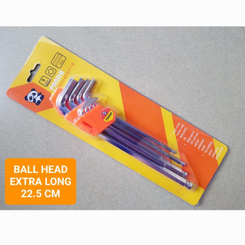 Jual Kunci L 9 Pcs Silver EXTRA LONG BALL HEAD / BULAT (22.5 CM) PANDA ...