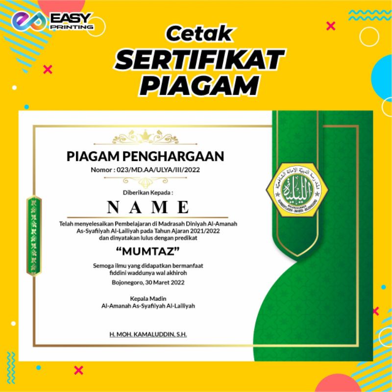 Jual Sertifikat piagam penghargaan | Shopee Indonesia