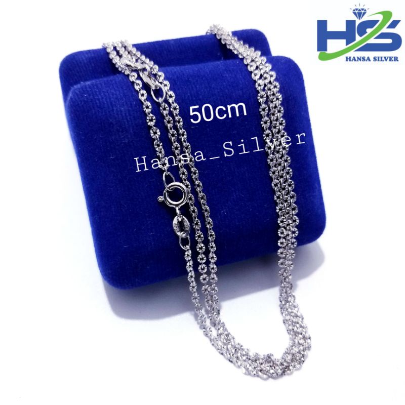 Jual Kalung Perak Pria Wanita Silver Asli 925 Lapis Emas Putih Model ...